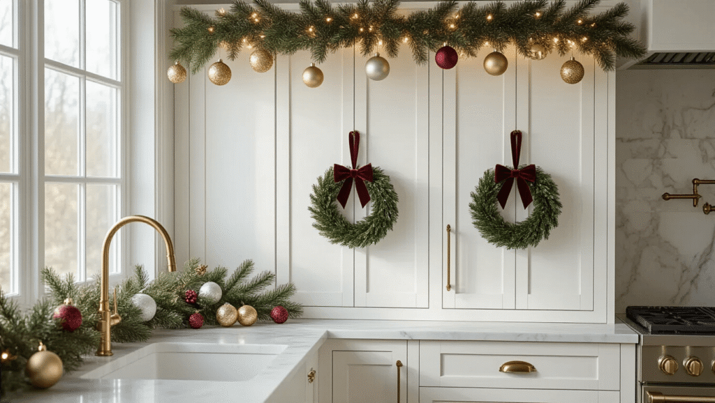 Christmas Cabinet Decorations That'll Make Your Kitchen Sparkle ...